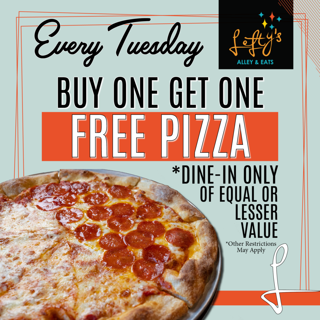 1/2 off Pizza - Lefty's Alley & Eats